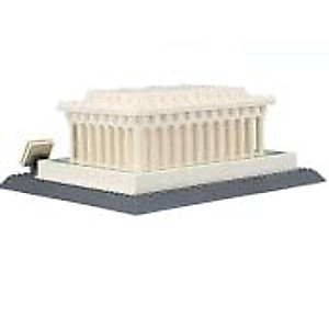 The Lincoln Memorial Building Blocks Toy Bricks Well Detailed Set Architecture Toy Gift for Adults and Teens Washington DC Bricks Modular Set with Memorial Sign Marker for Teens and Adults