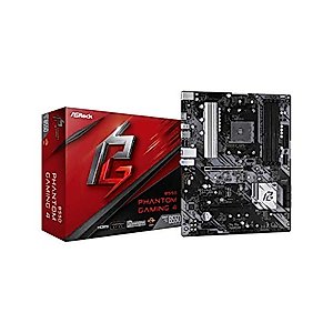 ASRock B550 Phantom Gaming 4 Supports AMD AM4 Socket Ryzen™ 3000, 3000 G-Series, 4000 G-Series, 5000 and 5000 G-Series Desktop Processors Motherboard