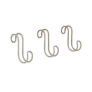 ClosetMaid S Hook Accessory Hanger, 3-Pack, Hangs on Closet Rod for Handbags, Belts, Jackets, Scarves, Jewelry, Nickel Finish