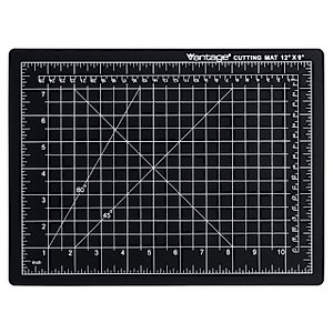 Dahle Vantage 10670 Self-Healing Cutting Mat, 9"x12", 1/2" Grid, 5 Layers for Max Healing, Perfect for Crafts & Sewing, Black
