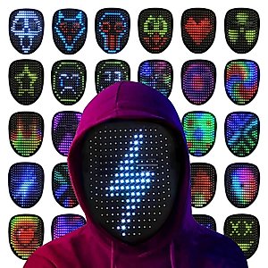 AINSKO Led Mask with Gesture Sensing,Halloween Costumes for Kids Men Women Costume Cosplay Party (Kids)