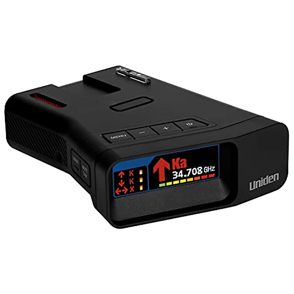 Uniden R7 Extreme Long Range Laser/Radar Detector, Built-in GPS w/Real-Time Alerts, Dual-Antennas Front & Rear w/Directional Arrows, Voice Alerts, Red Light and Speed Camera Alerts - Matte Black