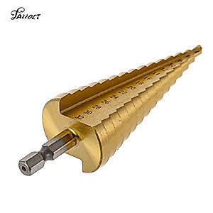 Tameco 32mm Titanium Step Drill Bit Mini Drill Hex Hole Cutter HSS Power High Speed Steel Drilling Tool Stepped Drills for Metal Wood