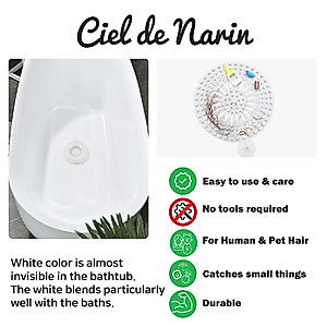 Ciel de Narin Shower Drain Hair Catcher Highly Durable Silicon Hair Sink Stopper Drain Cover Hair Trap Easy to Install and Clean Suit for Bathroom Shower Bathtub Tub and Kitchen 5 Pack
