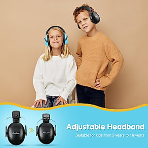 ProCase Kids Ear Protection, 21NRR Noise Cancelling Headphones for Kids Hearing Protection Safety Earmuffs for Autism, Sport Games, Concerts, Fireworks -Black