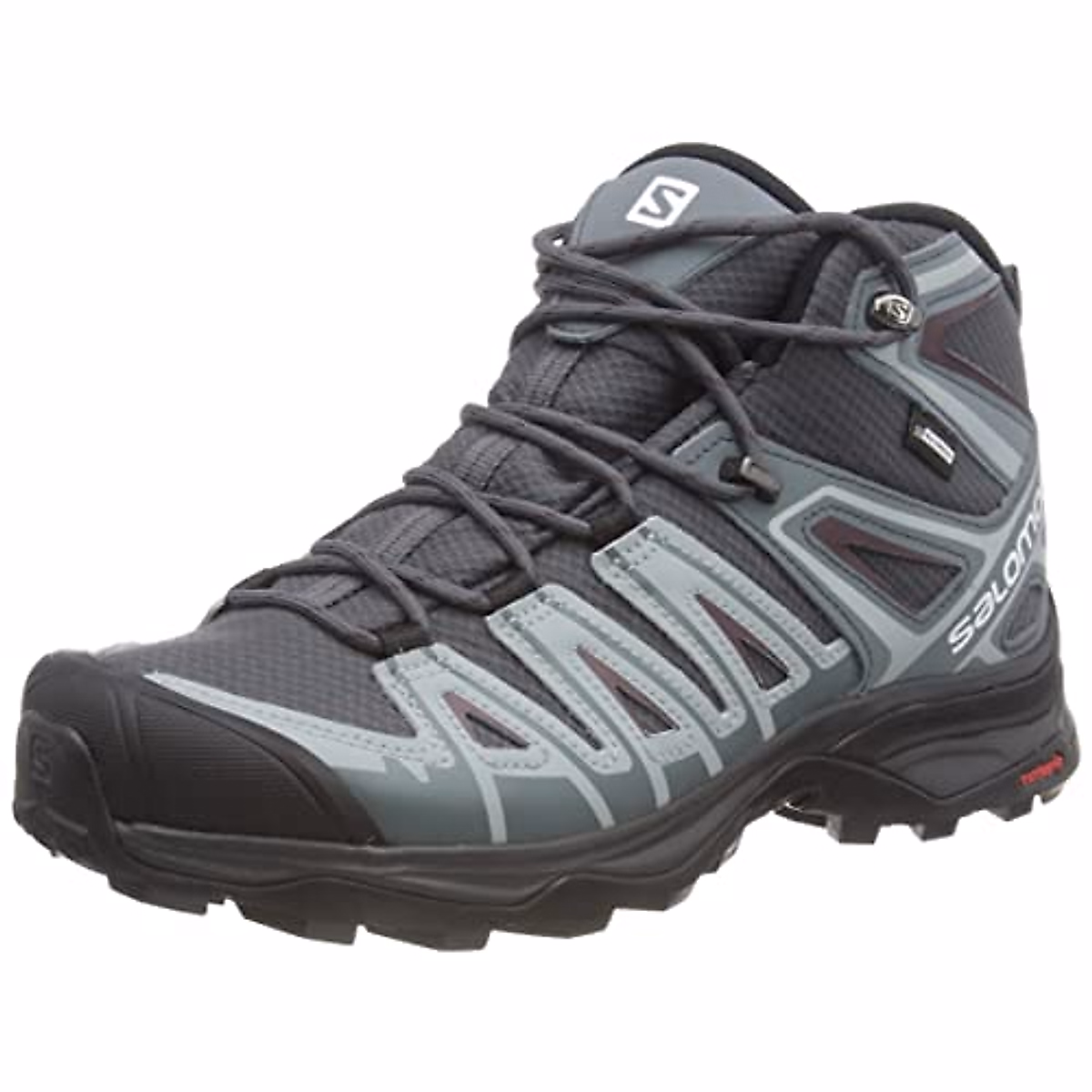 Salomon X Ultra Pioneer MID CLIMASALOMON Waterproof Hiking Boots for Women Trail Running Shoe, Ebony/Stormy Weather/Wine Tasting, 7.5
