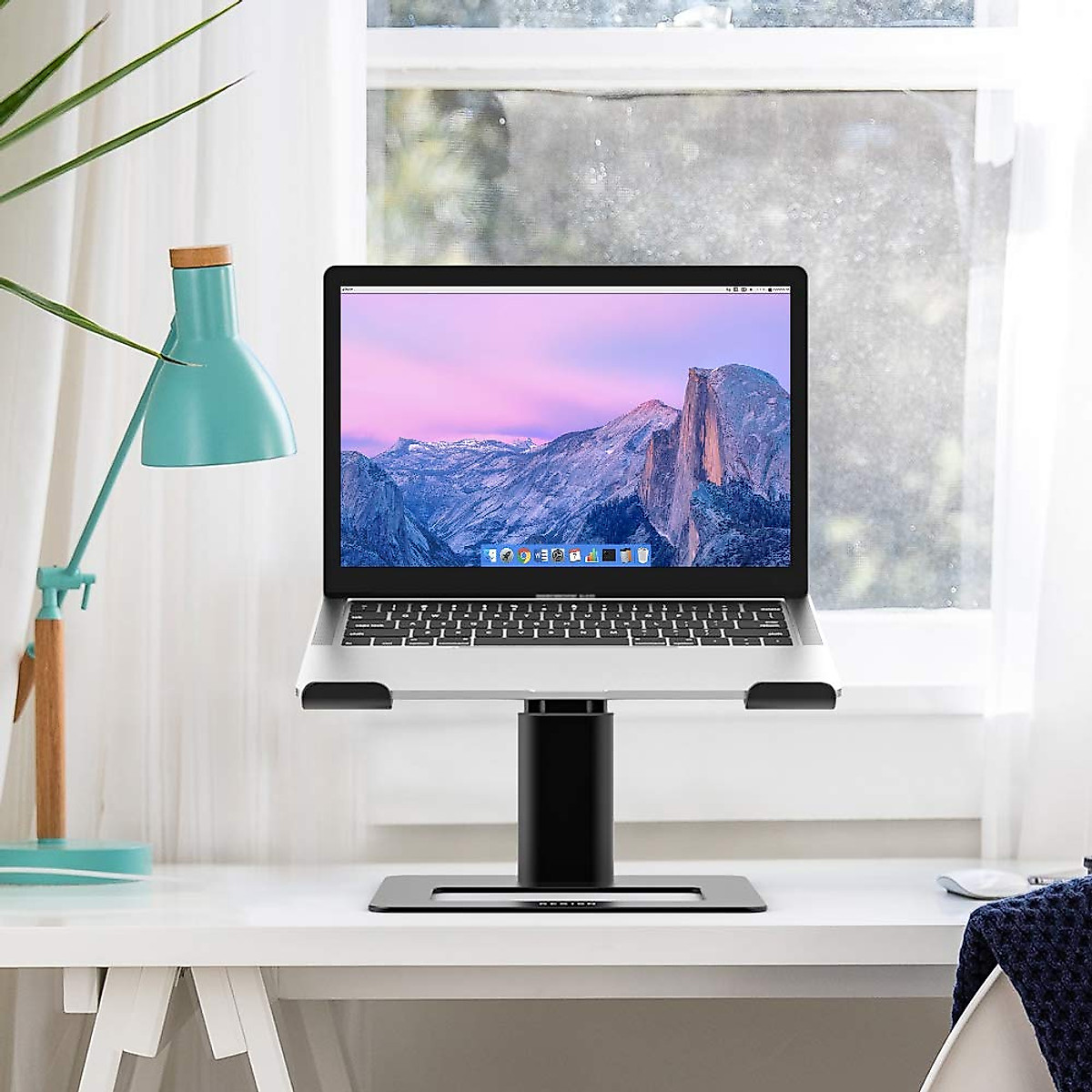 BESIGN Aluminum Laptop Stand, Ergonomic Adjustable Notebook Stand, Riser Holder Computer Stand Compatible with Air, Pro, Dell, HP, Lenovo More 10-15.6" Laptops (Black)