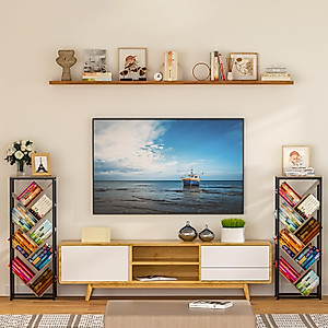 Cutogxon Tree Bookshelf - 9 Tier Floor Standing Tree Bookshelf for CDs/Movies/Books, Small Bookshelf for Small Spaces Bookshelves Wooden Book Storage Organizer Shelves for Bedroom Living Room