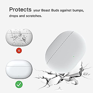DamonLight Case for Beats Studio Buds, Sillicone Cover Shockproof Drop Proof Bud Case (White)