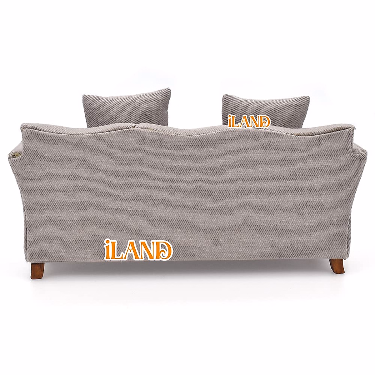 iLAND Modern Dollhouse Furniture on 1/12 Scale, Miniature Couch for Dollhouse Living Room (Khaki Drills)