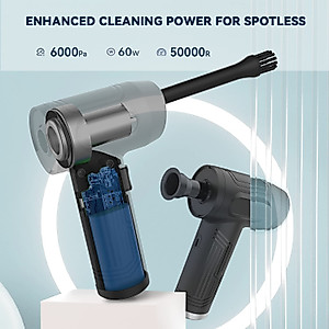 Cordless Electric Air Duster, JOMOSPO 50000RPM Powerful Compressed Air Can Replacement for Computer Keyboard Electronics Cleaning, Available for Swimming Ring Inflation and Vacuum Storage Bags Suction