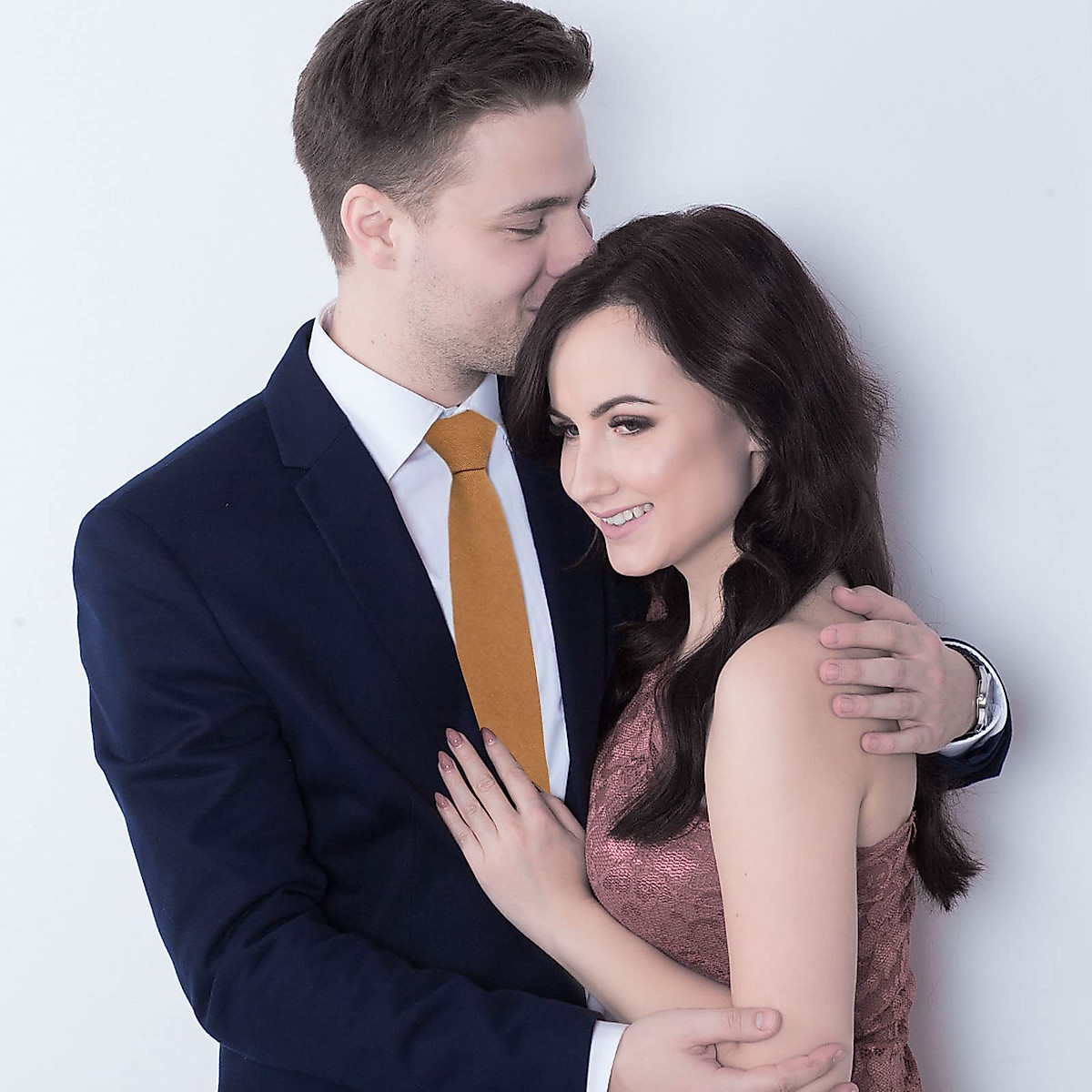 Mantieqingway Men's Skinny Tie Solid Color Neckties 2.56'' Casual Business Ties for Daily Dress, Business, Weddings, Groom, Groomsmen, Missions, Dances, Gifts