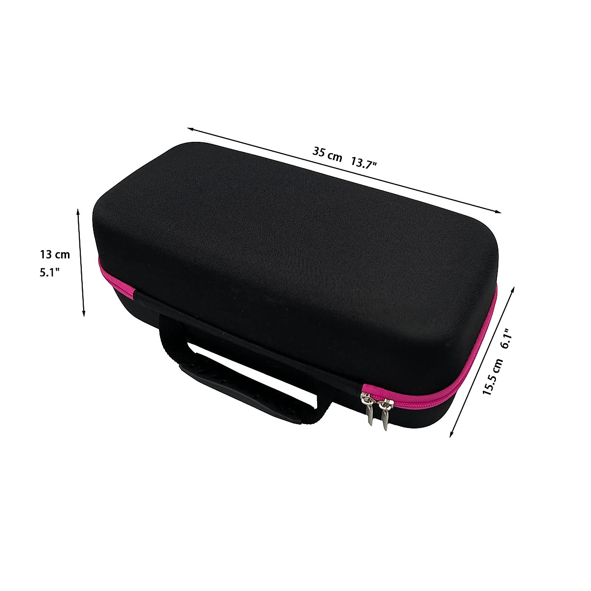 LITTECA Storage Case Caring Hard Case for Dyson Hair Dryer and Accessories, Hard Travel Storage Case with Pink Zipper