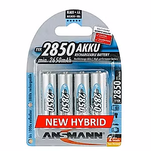 Ansmann AA 2850 Hybrid High Capacity, Low Discharge Rechargeable Batteries