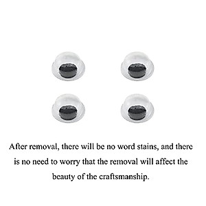 HAHIYO 450PCs 7MM/0.3Inch Black Self Adhesive Wiggle Googly Eye Mini Plastic Easy Peel Off Googly Eye Round Sticker Eye Realistic Eyeball Decorative Wiggle Eye for Halloween DIY Craft Pompom Slime