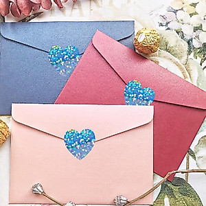 Glitter Valentine Heart Stickers Valentine's Love Decorative Stickers 1.1 Inch - 500 Valentine's Day Decorations Accessories for Kids Parties Envelops
