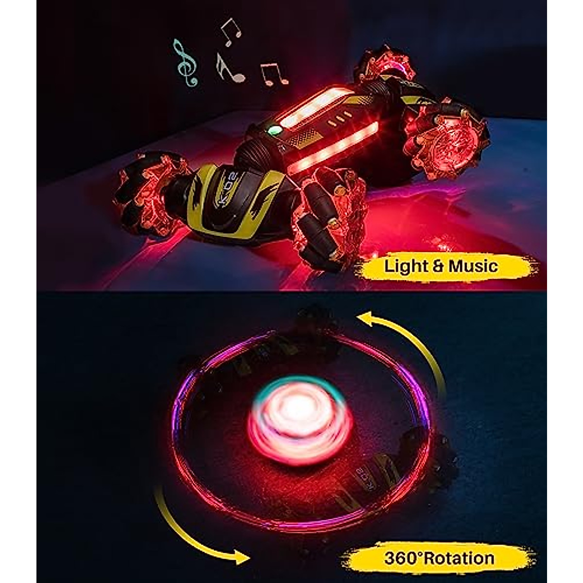 DODOELEPHANT Gesture Sensing RC Stunt Car, 1:12 Large Drifting Remote Control Car with Watch Hand Controlled, 4WD 12.5MPH Fast On/Off Road RC Cars Toys for Boys Adults Kids