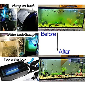 5W UVC Aquarium Green Clean Light Algae Clear Fish Tank Water Clean Lamp Submersible for Swim Pools Pond Fish Tank Filter Pump