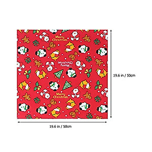 Healifty Fabrics 8Pcs Christmas Cotton Fabric Sheet Patchwork Cloth Quilting Precut Scraps Sewing Fabric Bundles for DIY Christmas Stocking Tree Wreath Doll 25x25cm Drapery