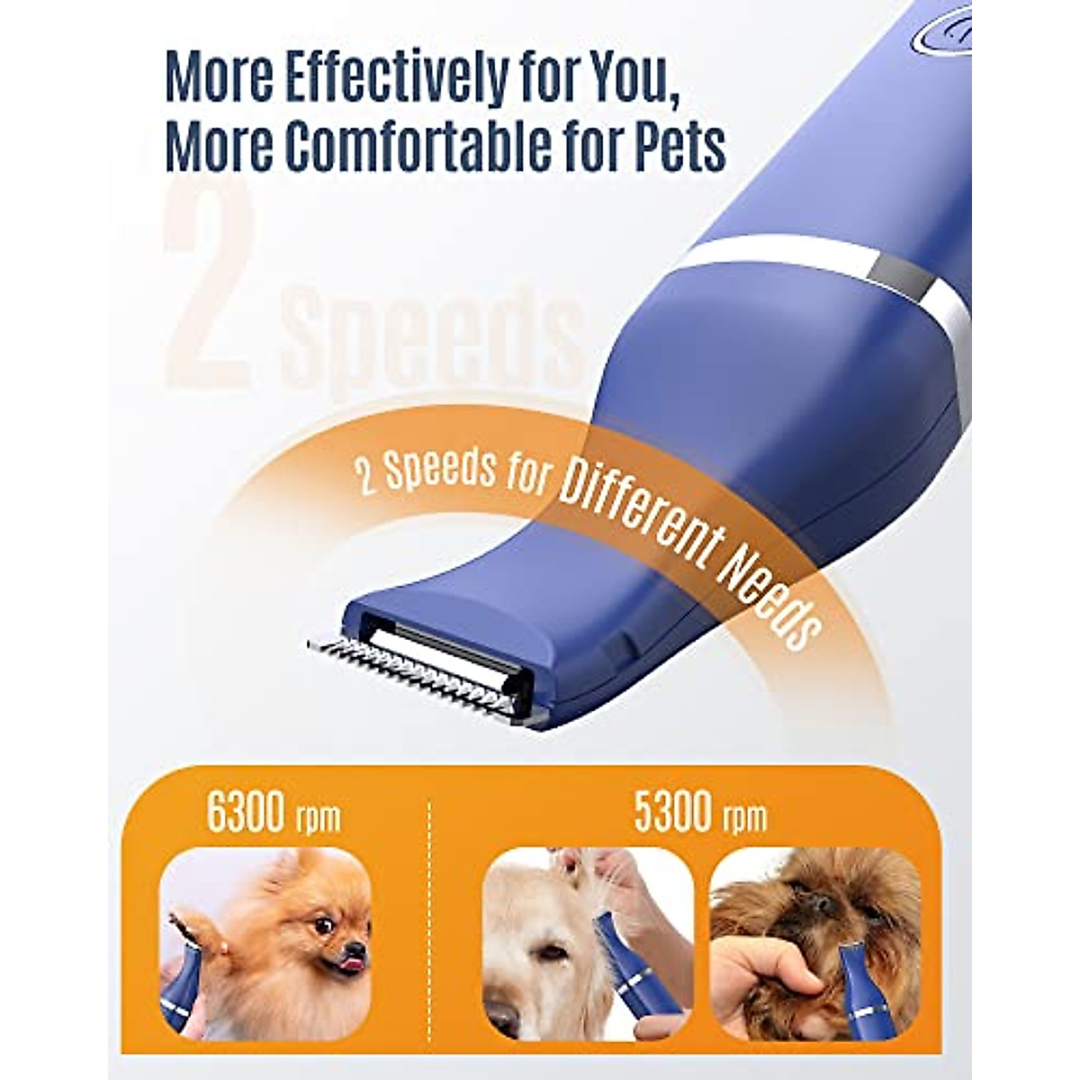 Dog Paw Trimmer , 2-Speed Small Dog Clippers for Face, Ear, Pet Grooming Tool for Cats Rabbits