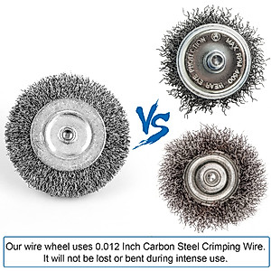 Wire Brush for Drill, Wire Wheel Brush Cup Set, Wire Wheel for Drill 0.012 Carbon Steel Wire, Drill Wire Brush for Drill 1/4 Inch Arbor for Cleaning Rust, Stripping and Drill Attachment