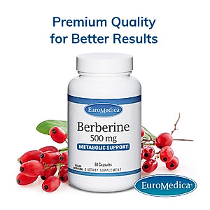 Euromedica Berberine 500 mg - 60 Capsules - Indian Barberry - Metabolic Support - Non-GMO, Vegan - 60 Servings