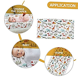 Changing Pad Liner 2pcs Removable Fabric Cover Baby Mattress Cover Crib Sheets Baby Bed Sheets Polyester Changing Pad Cover Changing Table Cover Girl Four Piece Set Baby Diaper