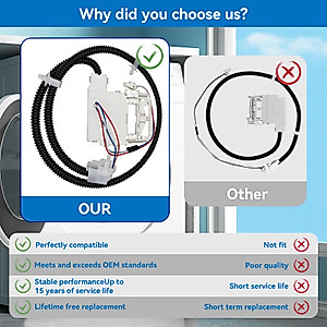 WH08X32657 WH08X31222 Washer Lid Lock and harness, replaces 4963152 AP7033485 PS16619254 EAP16619254 PD00070146 Compatible with Parts of GE and Hotpoint Washer Machine