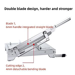 Manual Bone Meat Slicer Chopper Ribs Cutter Double Blade 13.5In Stainless Steel for Fish Chicken Beef Mutton Household Vegetable Food Slicer Slicing Machine