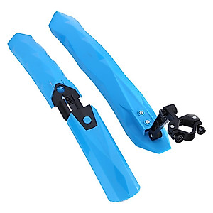 Bike Fenders Set Front Rear Mud Guard Tire Tyre Mud Flaps Fender Folding Quick Release With Led Light/ Warn Taillight ClipOn Splashboard Protector for Mountain BMX Racing Touring Road Bicycle (blue)