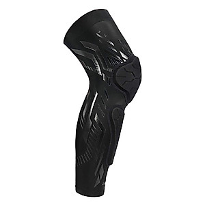 Kuangmi Knee Pad and Shin Guard Sleeve for Soccer, Basketball, Wrestling, Softball, Volleyball, Sports, Daily Support-1piece (M, Black)