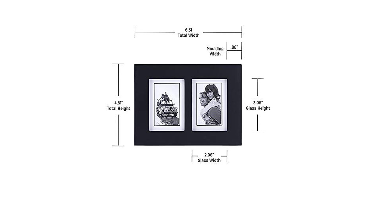 Malden Double 2x3 Picture Frame - Classic Black Design