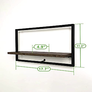 Cocoyard Modern Farmhouse Floating Shelf, Set of 2. Design You Home with This Wall Rack Set. Perfect for Livingroom Bedroom Bathroom. Great Gift Ideas (Black, 17.7" W x 4.9" D x 11.2" H)