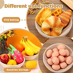 5 Pieces 8.5 Inch Banneton Bread Proofing Basket Round Sourdough Proofing Basket Banneton Basket Dough Proofing Bowl with Liners and Scatters for Home Making Bread Bakers Baking