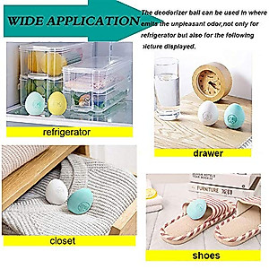 TOOYU Refrigerator Odor Deodorizer Ball,Fishy Musty Odor Moisture Remover Absorber Eliminator Neutralizer,Air Freshener Purifier,100% Natural & Chemical Free,Set of 3