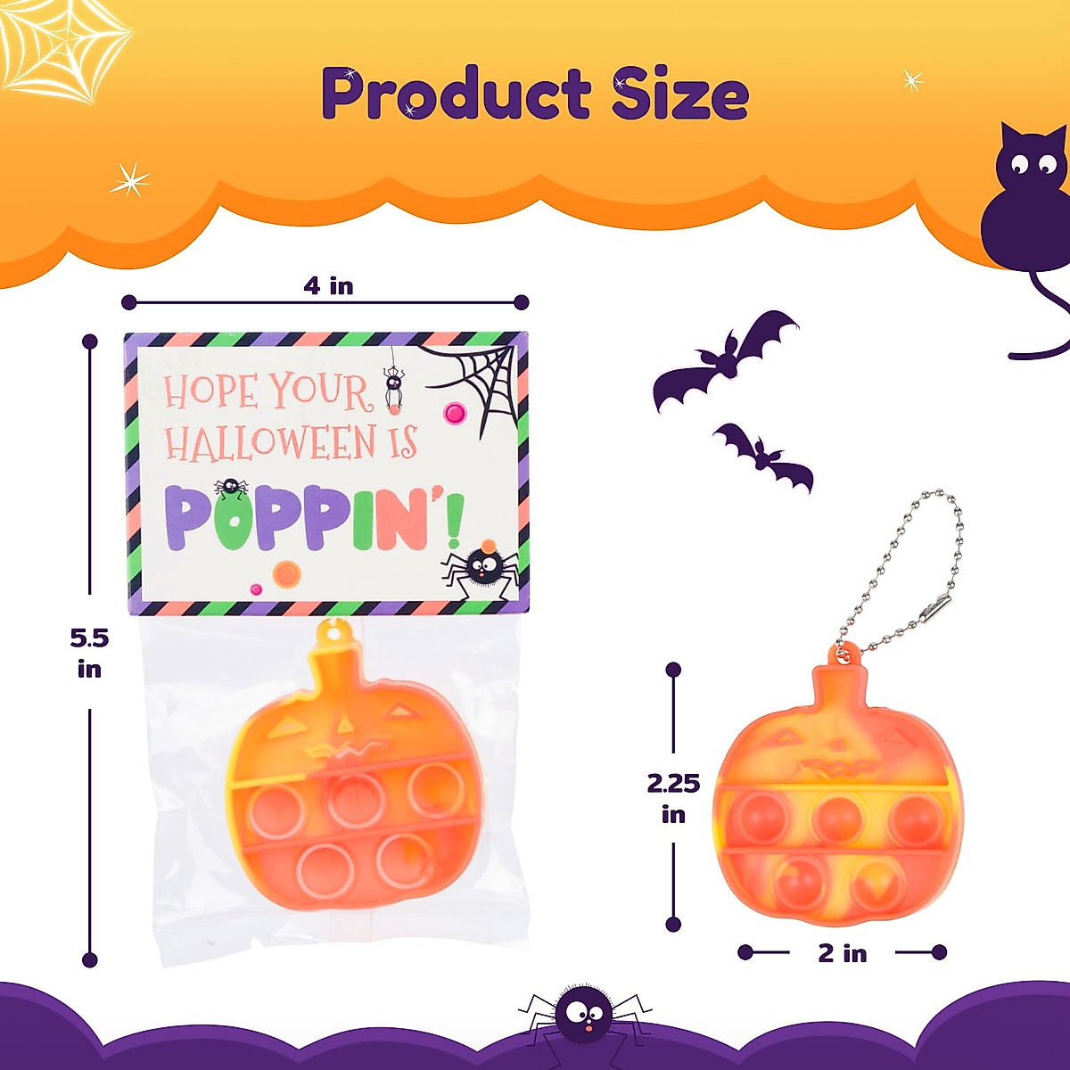 Funeta Halloween Party Favors , 30 packs Pop it fidget Halloween Toys, School Halloween Classroom Favors Goodie Bag Fillers, Bulk Halloween Gifts for Kids, Treats Non Candy, Teal Pumpkin Project