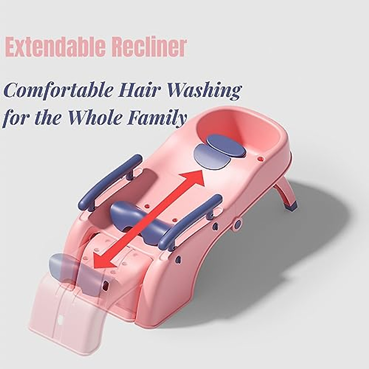 Adjustable Kids Hair Washing Chair, 220lbs Stong Load Capacity Shampoo Chair for Home to Prevent Wet Clothes, Toddler Hair Rinser Salon Seat for Girls Boys Adults (Pink)