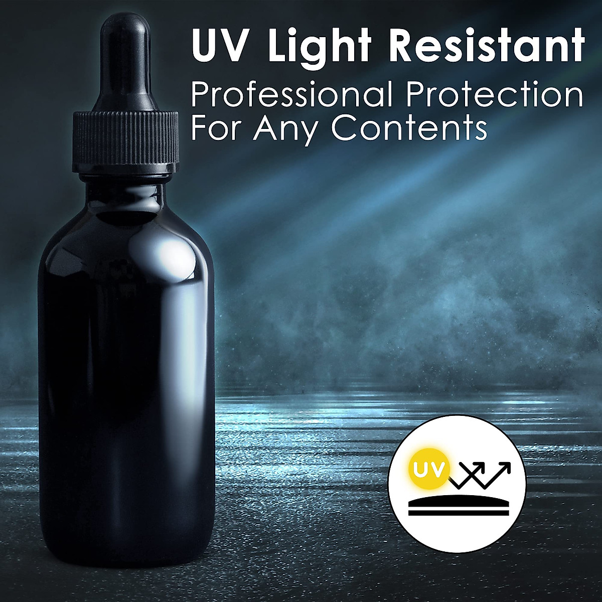 Brilliant Black 2-ounce Boston Round Tincture Bottles With Droppers- Black Glass Droppers for Essential Oils and Serums-Not Painted or Coated Complete UV Protection Bundled In 24 Pack For Bulk Needs