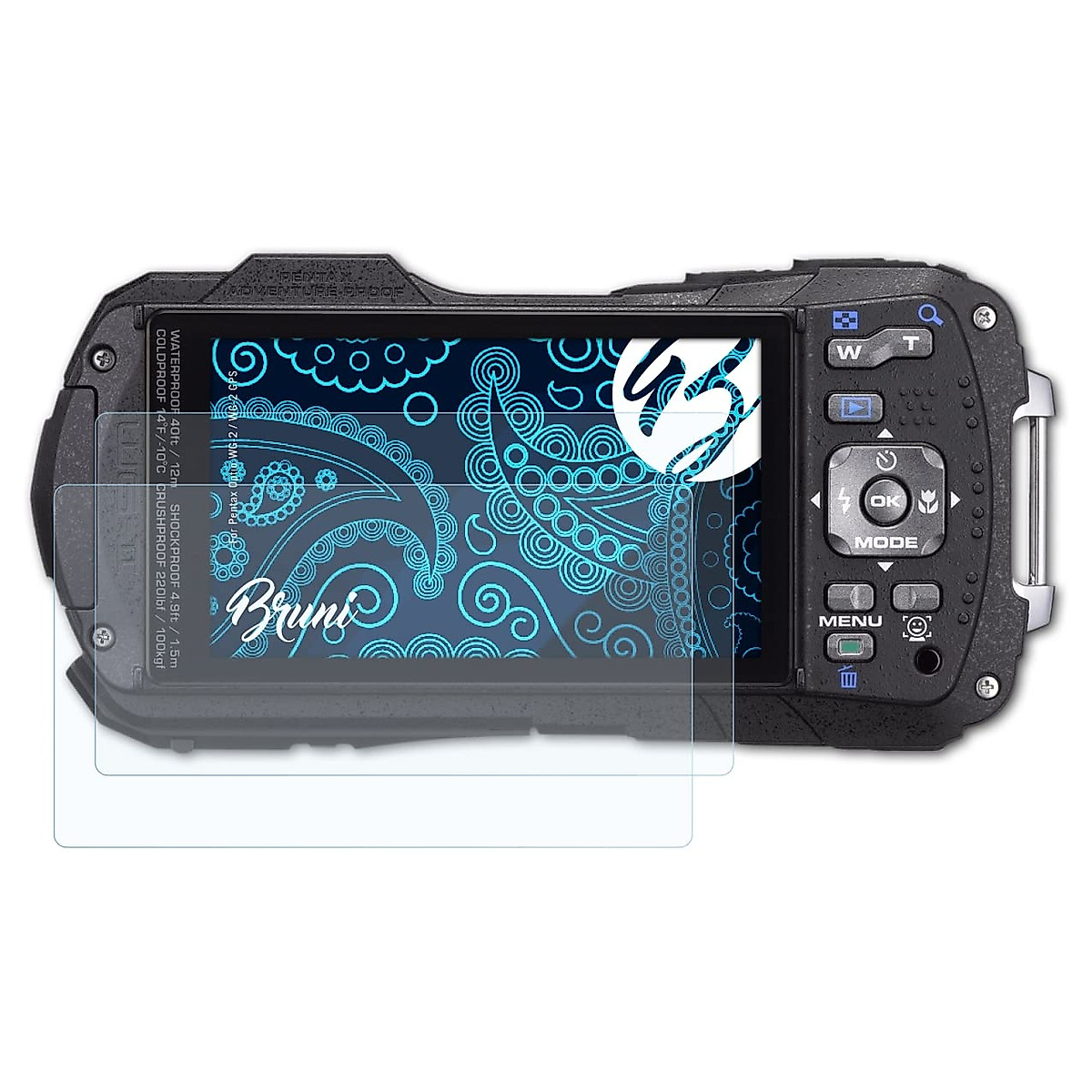 Bruni Screen Protector compatible with Pentax Optio WG-2 / WG-2 GPS Protector Film, crystal clear Protective Film (2X)
