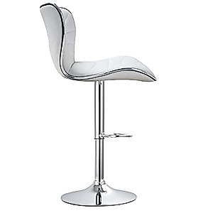 YIMUSTUK Premium Adjustable Swivel Bar Stools,Kitchen Counter Bar Stools Set of 2,White