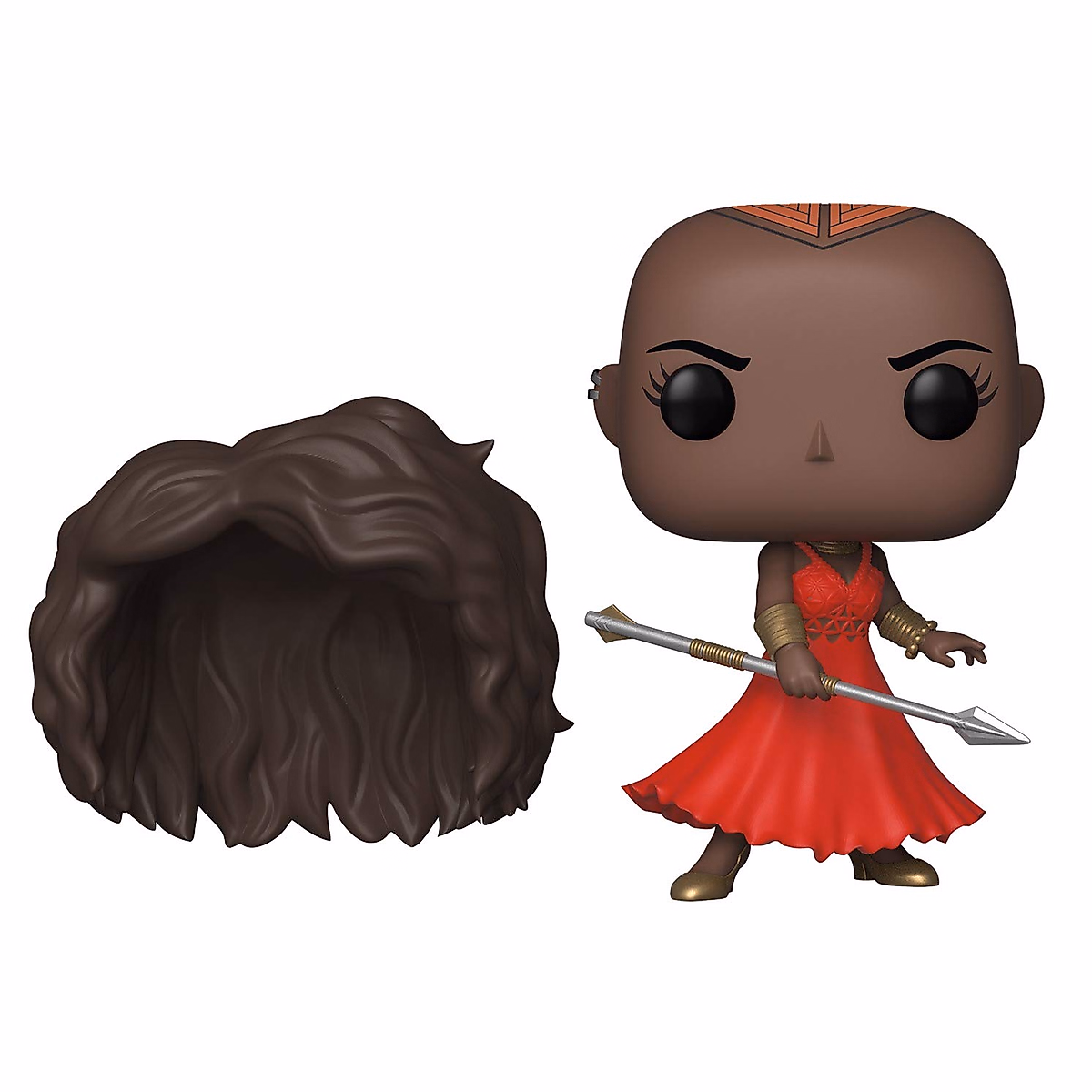 Pop! Marvel: Black Panther - Okoye with Red Dress and Removable Wig, Fall Convention Exclusive