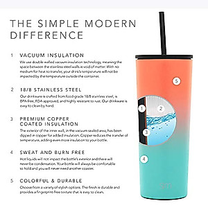 Simple Modern Insulated Tumbler with Lid and Straw | Iced Coffee Cup Reusable Stainless Steel Water Bottle Travel Mug | Gifts for Women Men Her Him | Classic Collection | 16oz | Havana