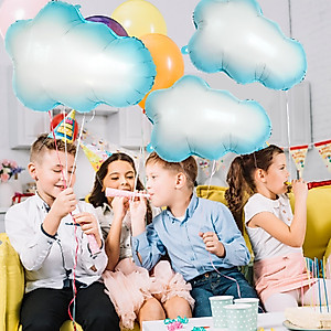 14 Pcs Cloud Balloons, Large White Clouds Foil Mylar Balloons, Happy Cloud Mylar Balloon for Birthday Themed Party Decorations Supplies