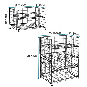 JKsmart 4-Tier Stackable Can Rack Organizer, Can Storage for Kitchen Pantry Cabinet, Can Holders for Food, Multifunctional Can Dispenser for Snacks Soda