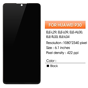 OLED Screen for Huawei P30 Screen Replacement for ELE-L29 LCD Screen ELE-L09,ELE-AL00,ELE-TL00,ELE-L04 Touch Display Digitizer Assembly Repair Parts（with Figerprint Function）