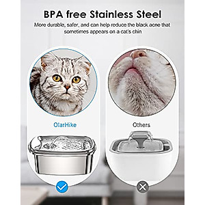 OlarHike Cat Water Fountain Stainless Steel, 61oz/1.8L Dog Water Bowl Dispenser Automatic Pet Water Fountain with Quiet Pump, Dishwasher Safe Design & Adjustable Water Flow for Cats, Dogs