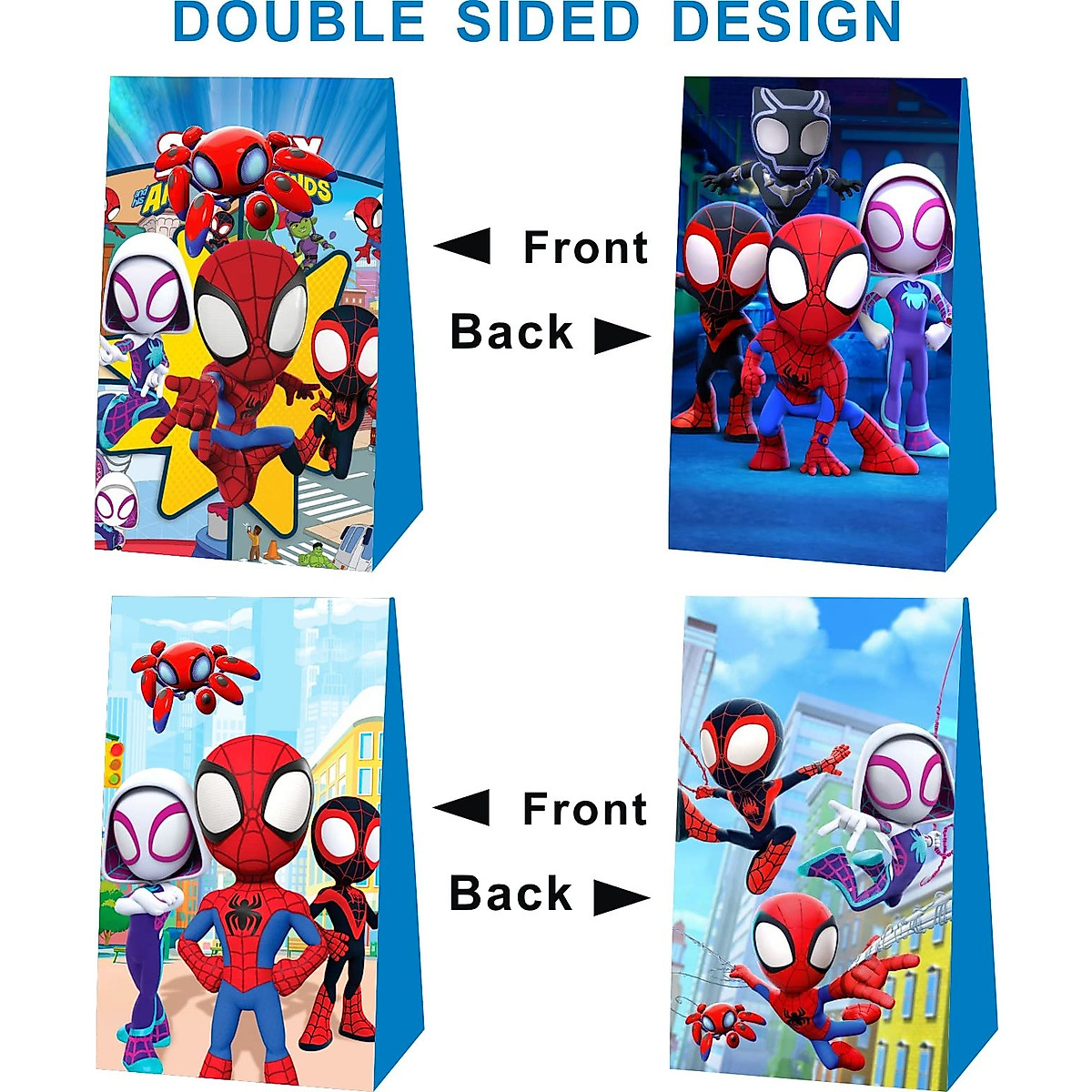 12 Pcs Party Favor Gift Bags for Boys Birthday Party Decorations, 8.3x7.8x2.7 Inch (Pack of 12)