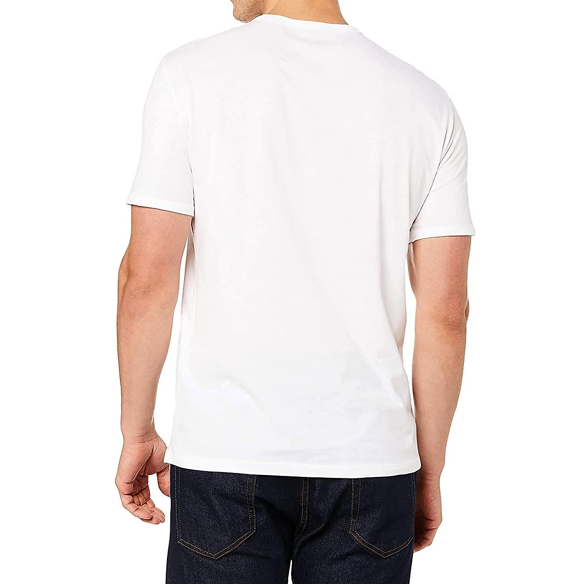 A|X ARMANI EXCHANGE mens Tonal and Contrast Logo Core Crew Neck T Shirt, Quilted Logo White, Medium US