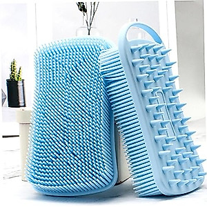 FRCOLOR 3pcs Shampoo Bath Brush Bath exfoliating Brush Bath Body Brush Bath Scrubber Silicone Shower Brush Dual-Sided Bath Body Cleaning Brush Bath Cleaning Brushes Silicone Cleaning Brush