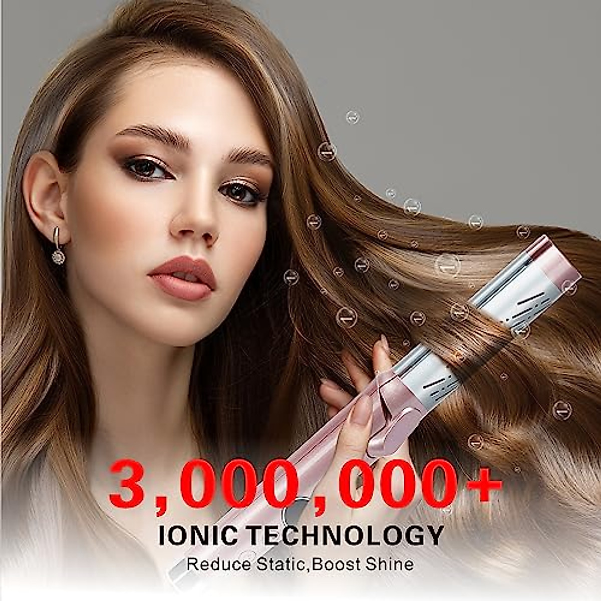 TOP4EVER Pro 2-in-1 Airflow Styler: Curling Wand & Flat Iron Hair Straightener | 360° Cool Air Vents for Curls & Waves | Ionic Ceramic Technology | 5 Adjustable Temps, Dual Voltage
